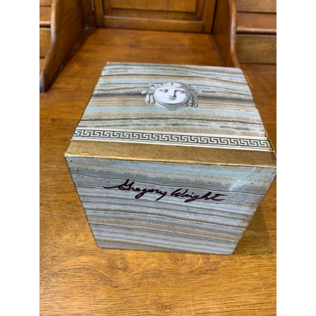 Signed Grand Tour-Style Handmade Faux Marble Cube With Italian Portrait ...