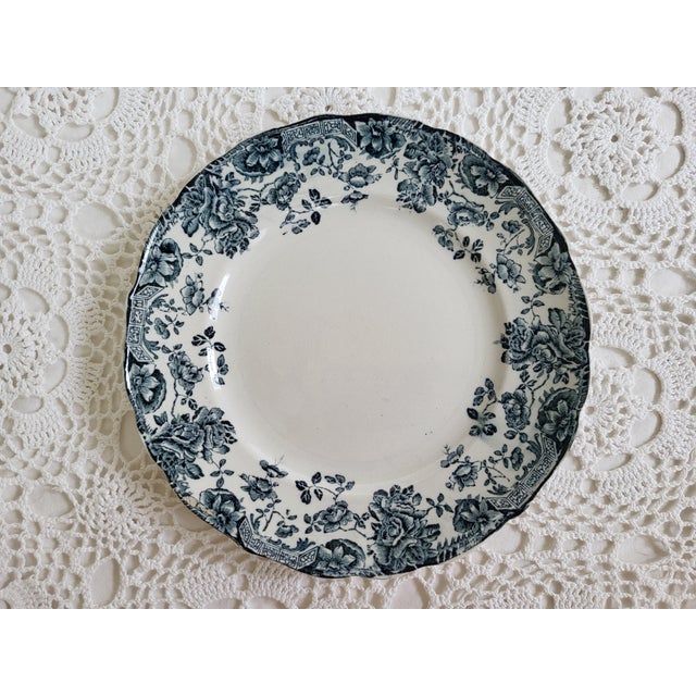 Early 1900s Chinoiserie Blue and White Floral China Plate by ...