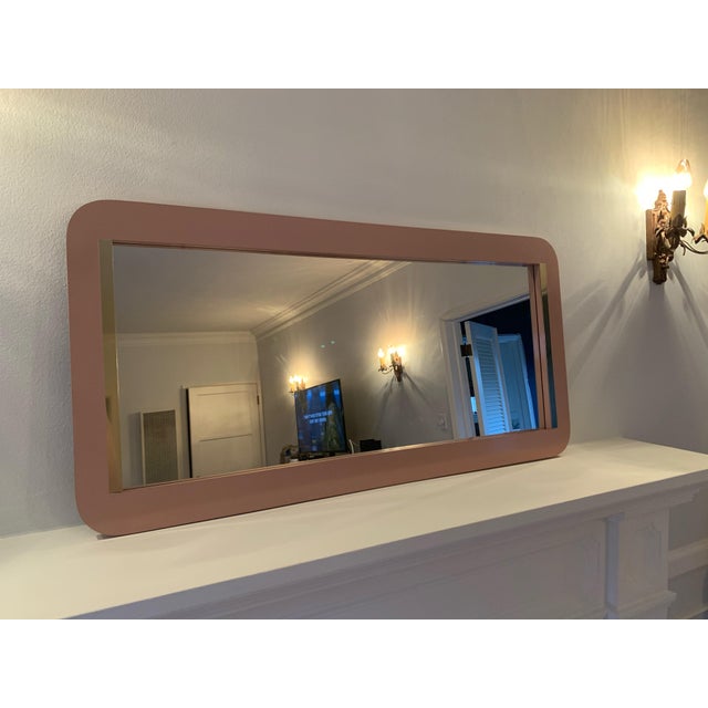 80s Pink Lacquer Blush and Gold Mirrors - Set of 2 | Chairish