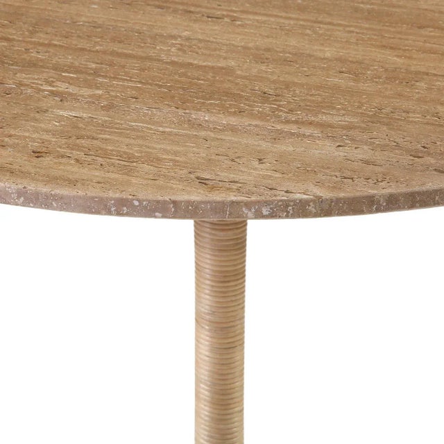 Rattan Wrap Pedestal Bistro Table | Chairish