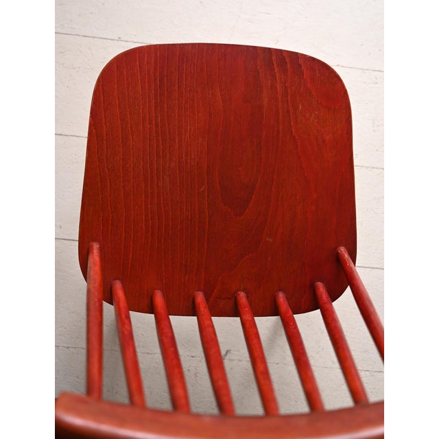 1960s Scandinavian Vintage Red Chairs - Set of 4 | Chairish