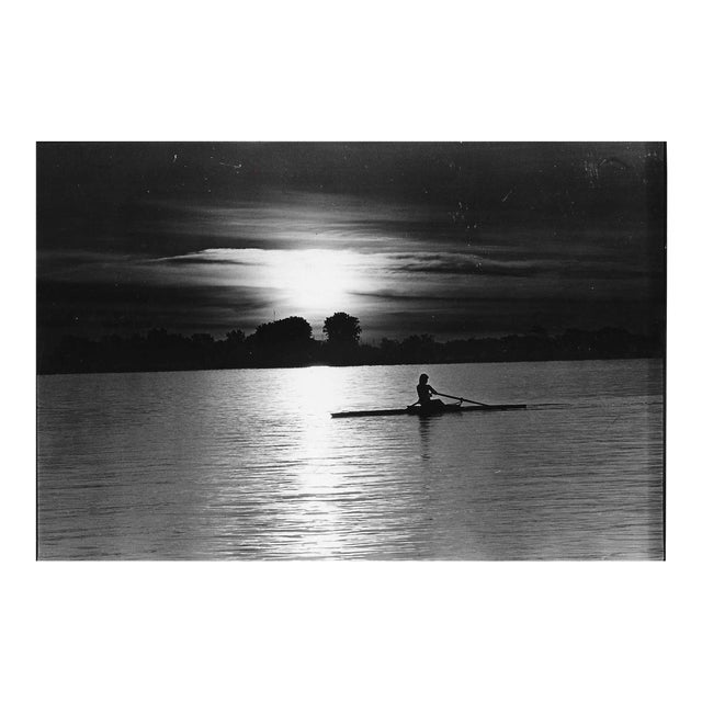 1974 Detroit River Early Morning Rowing Scene | Chairish