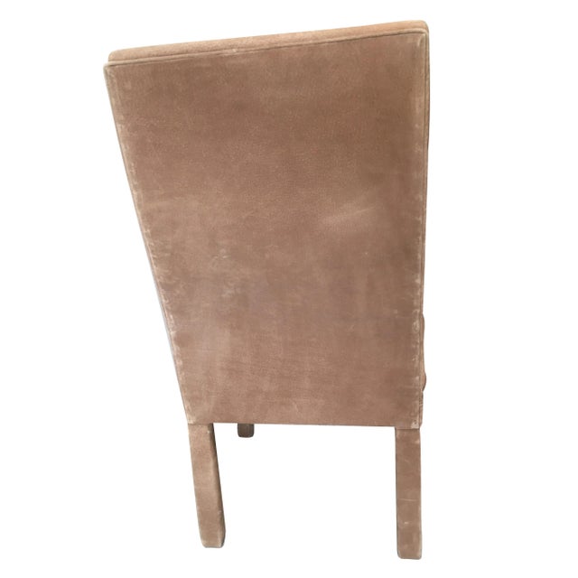 Suede Parsons Arm Chairs - a Pair | Chairish