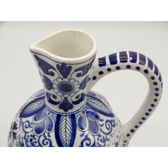 Antique Delft PItcher With Birds | Chairish