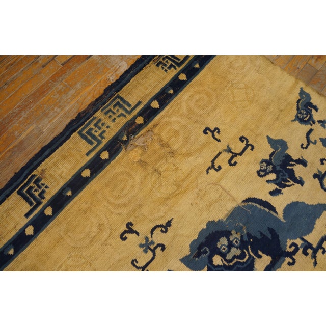 Mid 19th Century Antique Chinese Ningxia Rug 4' 4'' X 5' 8'' | Chairish