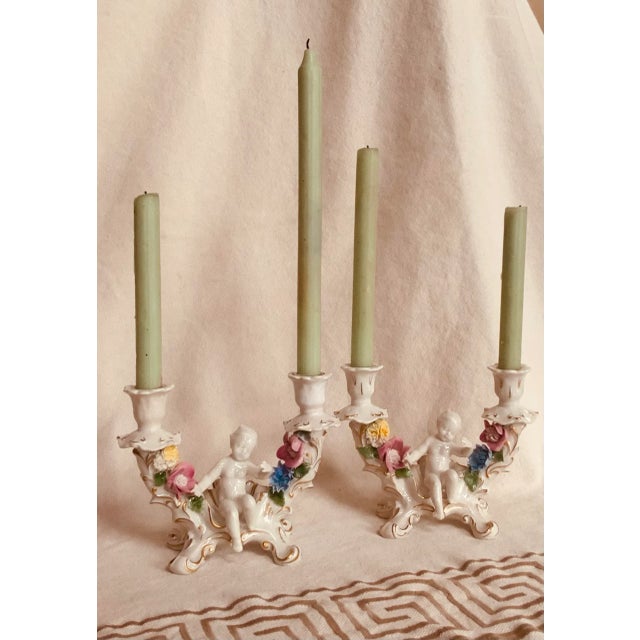 V4∙LatestCopyPublishAdorable German Dresden Porcelain Candle Holder ...