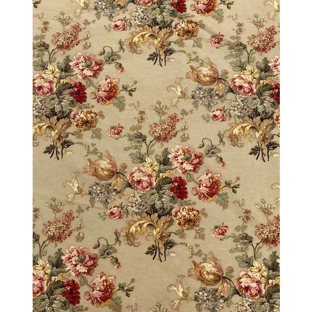 18 Yards Vintage Ralph Lauren Floral Cabbage Roses Upholstery Fabric ...