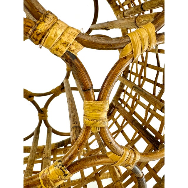 Vintage Mid Century Rattan Wine Rack | Chairish