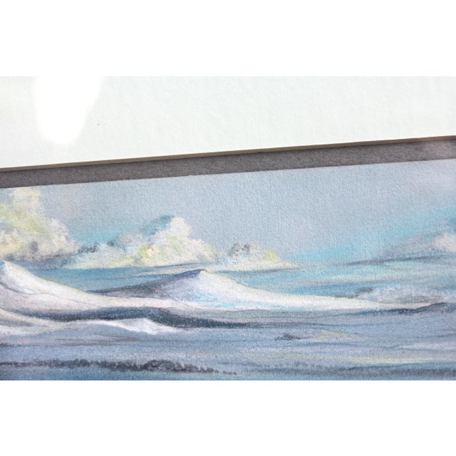 1980s "Purple Evening" Mountain Seascape Mixed-Media Drawing by Deborah ...