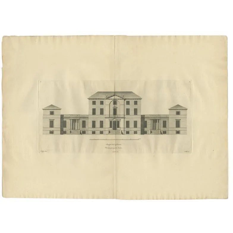 White, Illustration of Sandon Hall, 1770, Print | Chairish