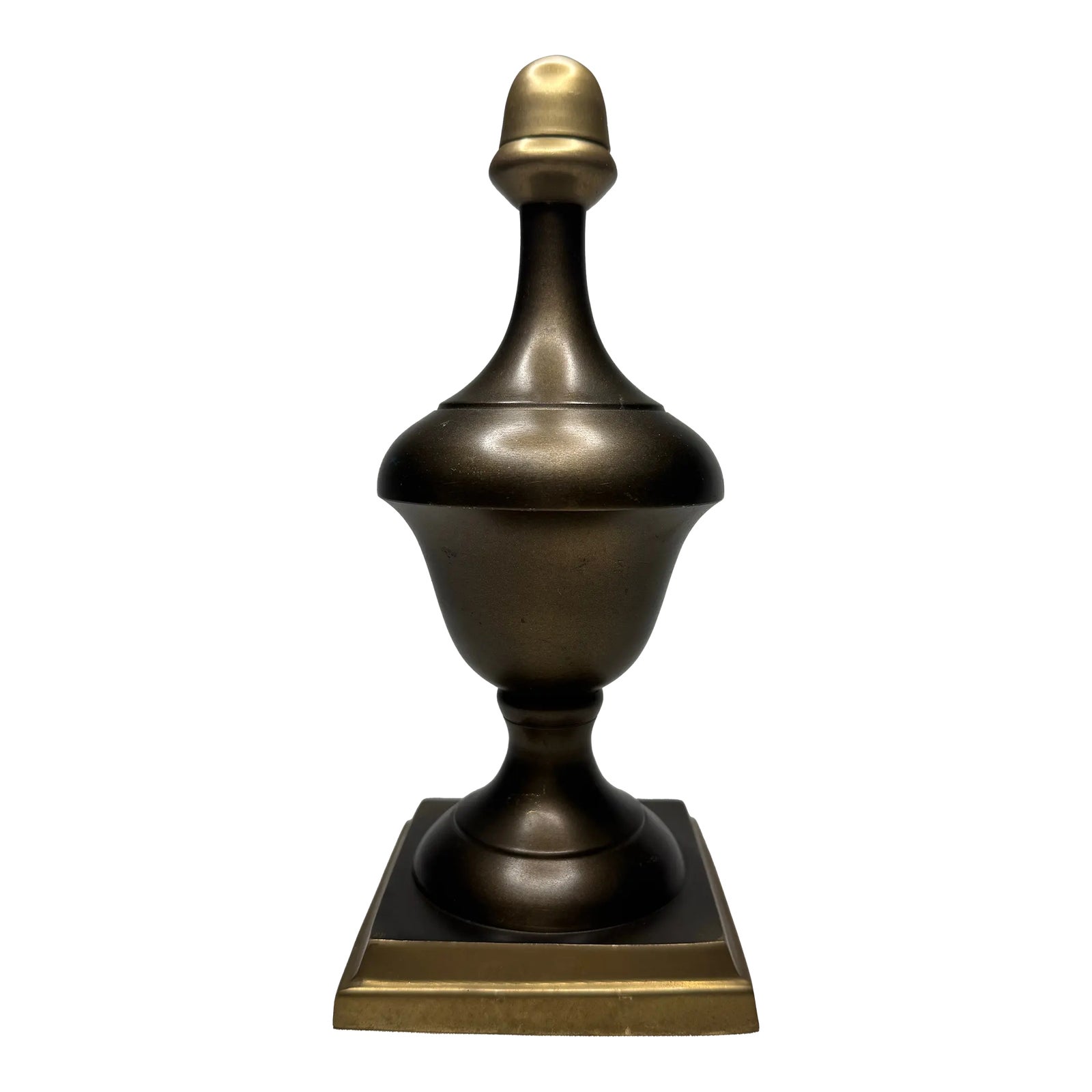 Vintage Neoclassical Mixed Metal Bronze & Brass Finish Finial | Chairish