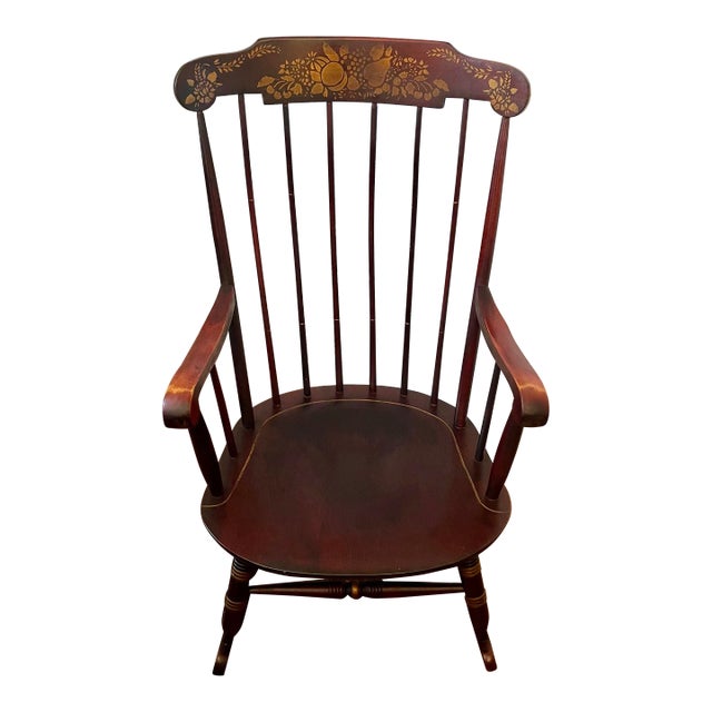 Vintage 1960’s Nichols & Stone Stenciled Maple Wood Rocking Chair ...