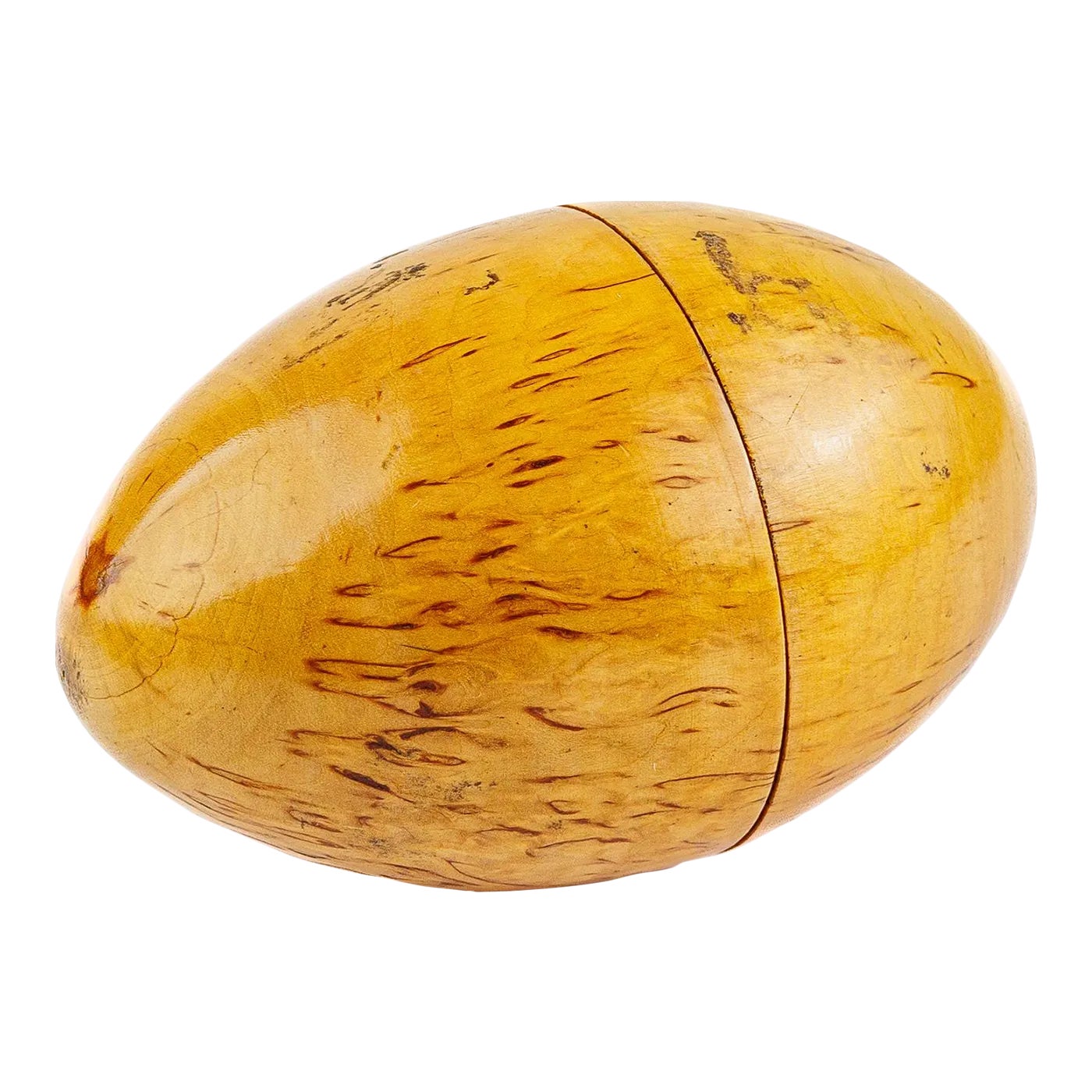 Late 19th Century Antique Treen Wood Egg Box with Dollhouse Miniatures ...