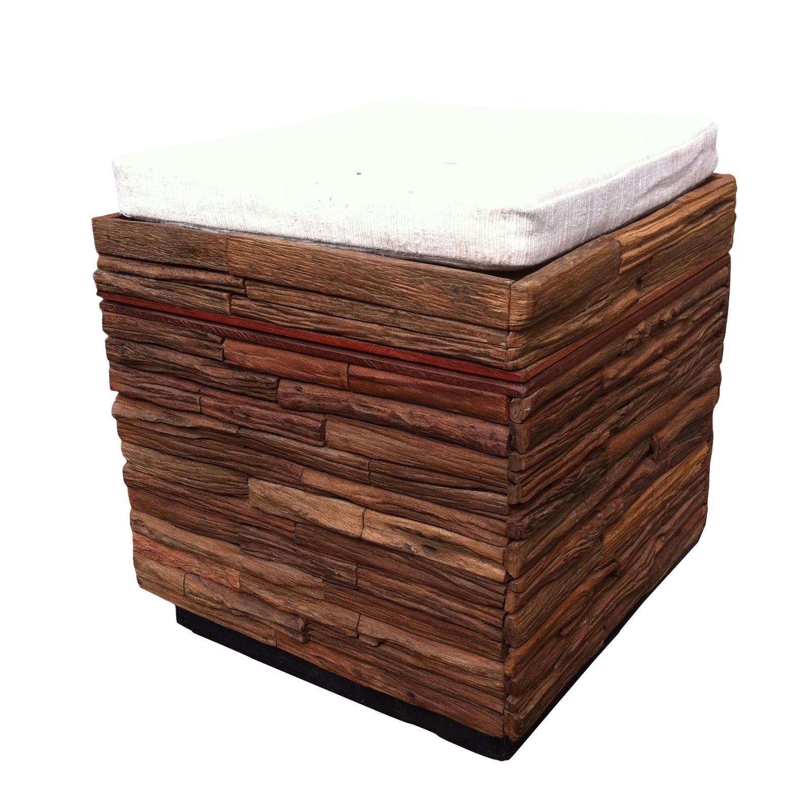 Asian Modern Reclaimed Storage Stool/End Table | Chairish