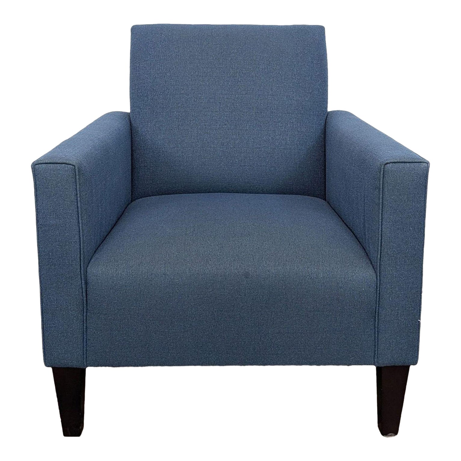Crate & Barrel Blue Modern Lounge Chair | Chairish