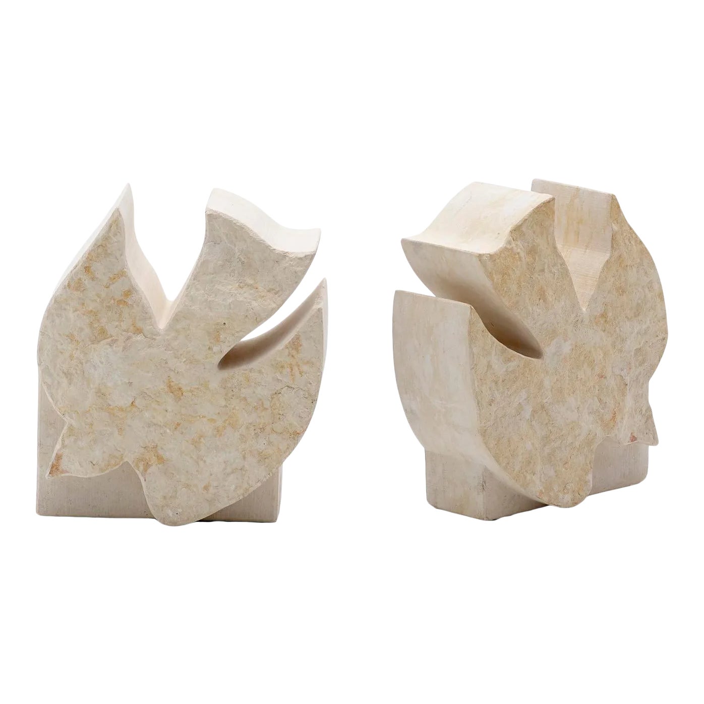 1970s Vintage Soapstone Dove Bookends- A Pair | Chairish