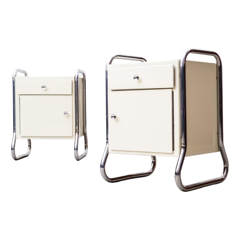 Vintage Tubular Steel Bedside Tables, 1950s, Set of 2 | Chairish