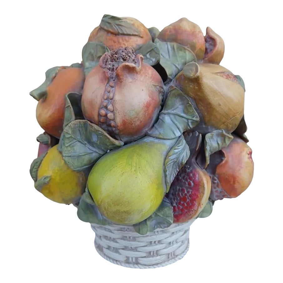 Vintage Ceramic Fruit Compote | Chairish