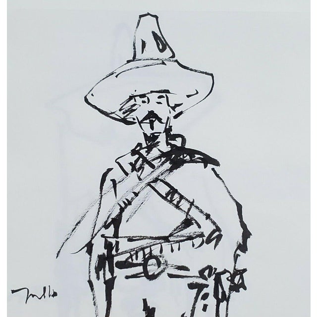 Contemporary Minimalist Ink Portrait Drawing of a Mexican Soldier by ...