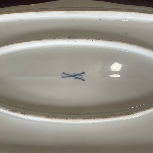 Late 20th Century Meissen Blue Onion Rich Fish Platter | Chairish
