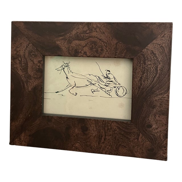 1950’s Original Miniature Abstract Ink Drawing Trotter Horse With ...