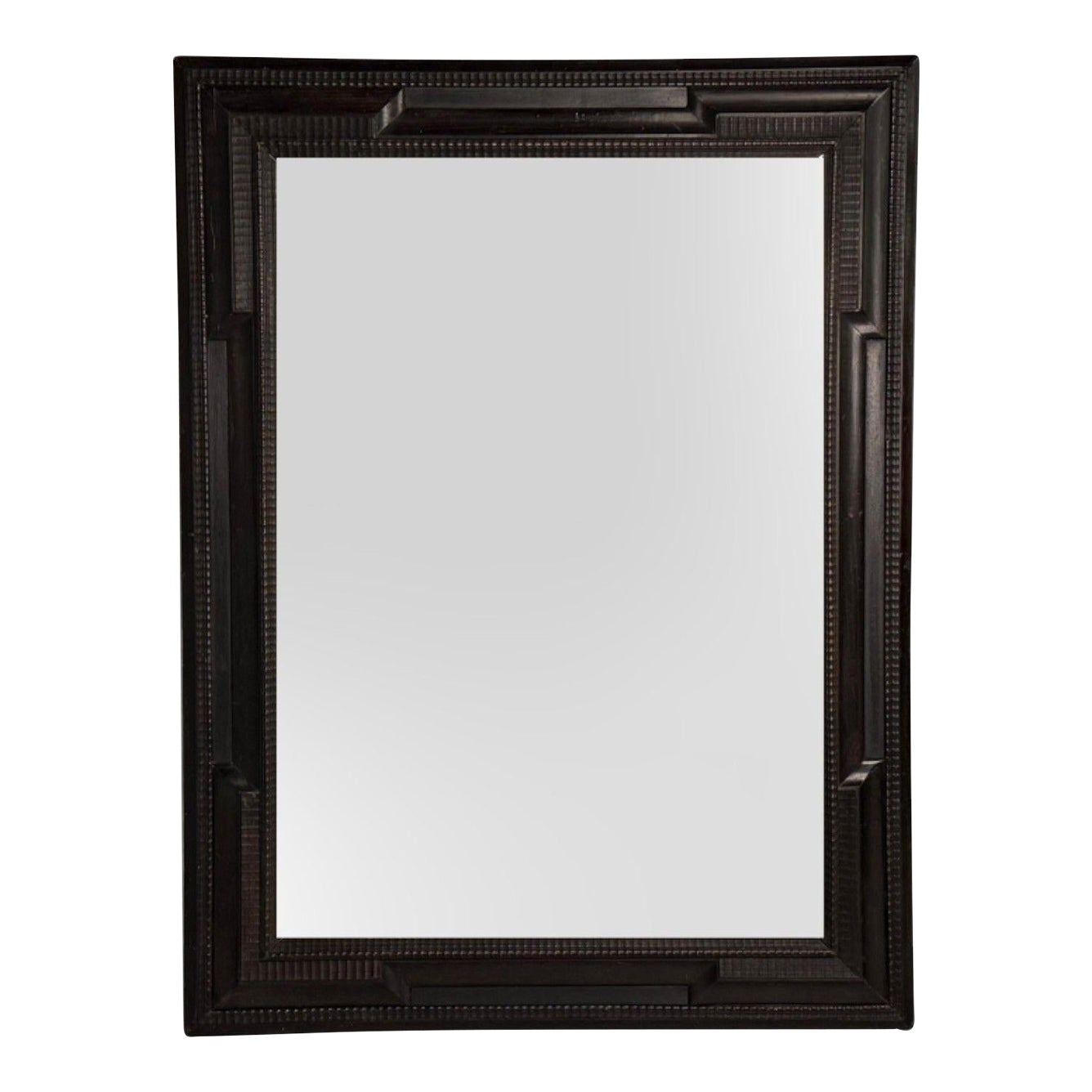 Baroque, Ebonized Wood, Dutch Ripple Frame, Large Wall Mirror, 19th C ...