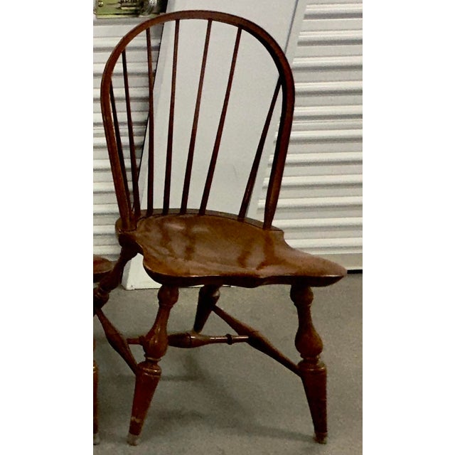 Vintage Spindle Bow Back Windsor Saddle Chair Chairs- Set of 5 | Chairish