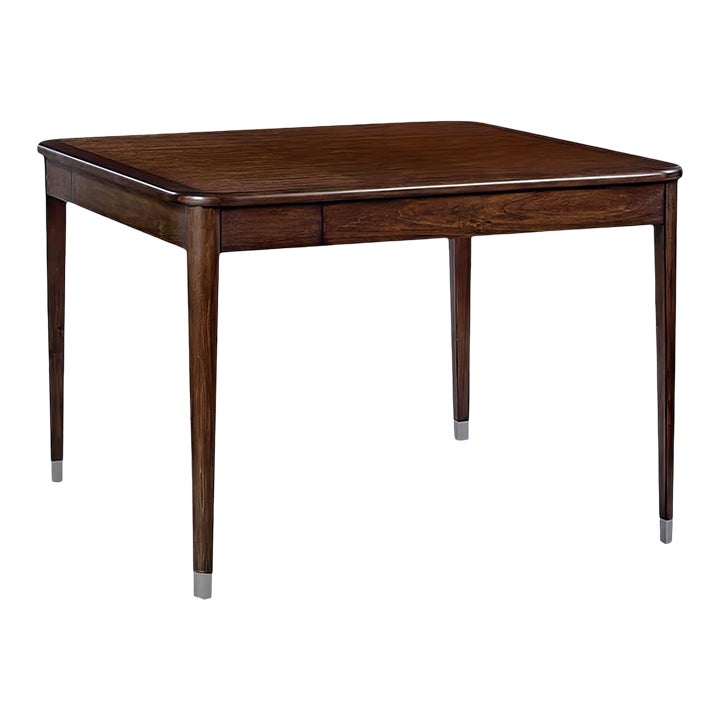 Modern Game Table in Walnut Finish | Chairish