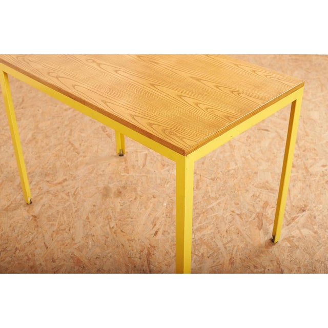 Yellow Kitchen Table in Steel and Ash Wood from Victoria Möbel, 1959 ...