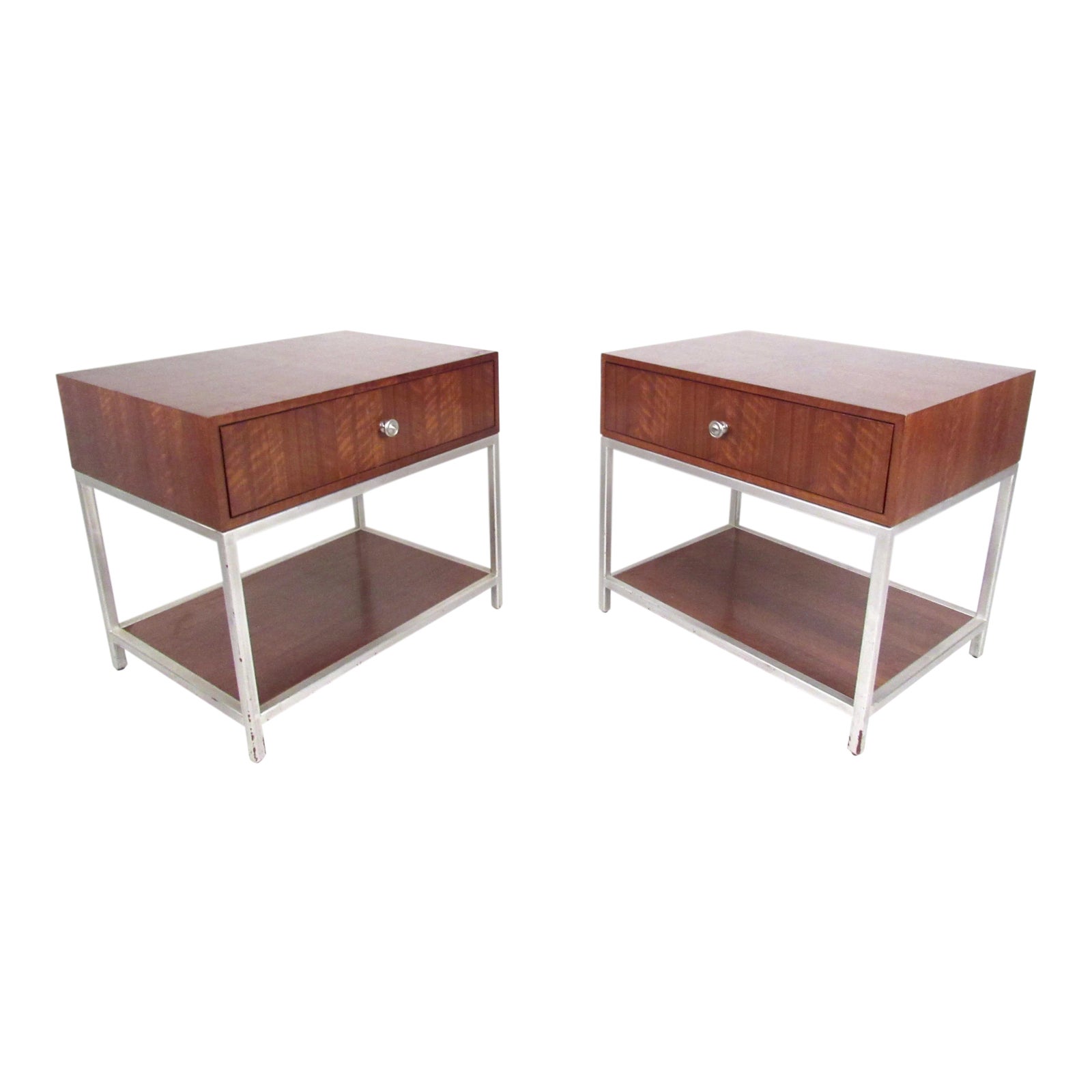 Modern Two Tier End Tables - a Pair | Chairish