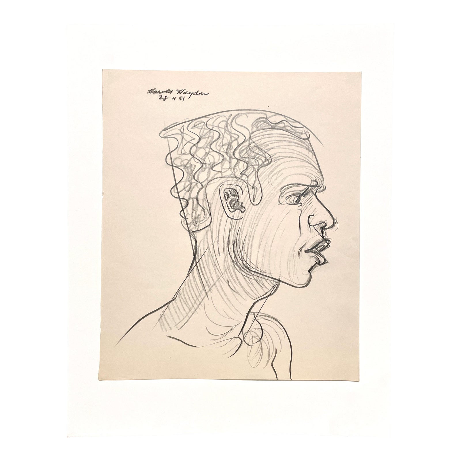 A Handsome Mid-Century Modern Portrait of a Black Male Model in Profile ...