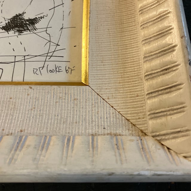 1960’s Original Robert Cooke Abstract Ink Drawing Vintage Frame | Chairish