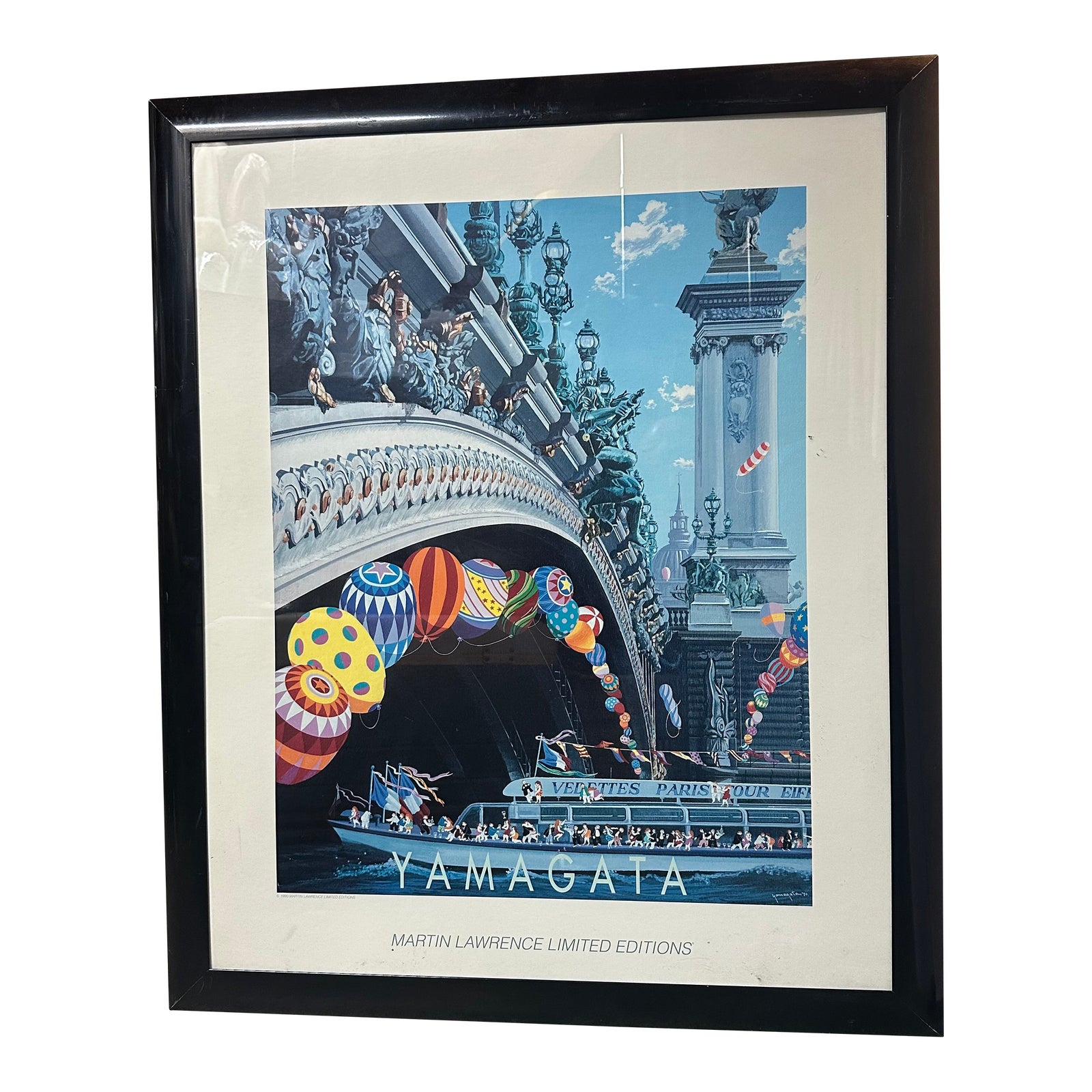 1980s Framed Hiro Yamagata "Bateau Mouche" Print | Chairish