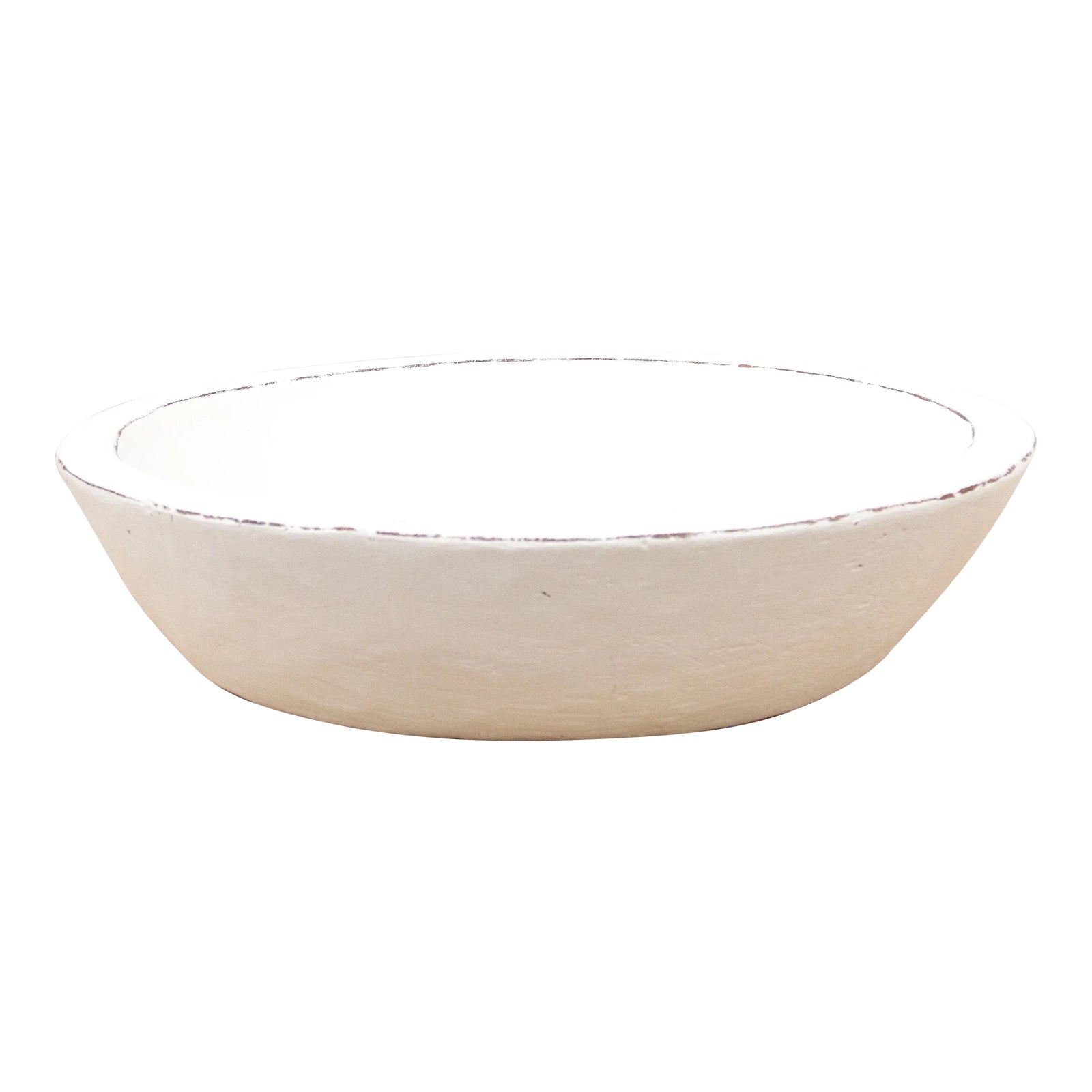 French Country Round White Bowl | Chairish