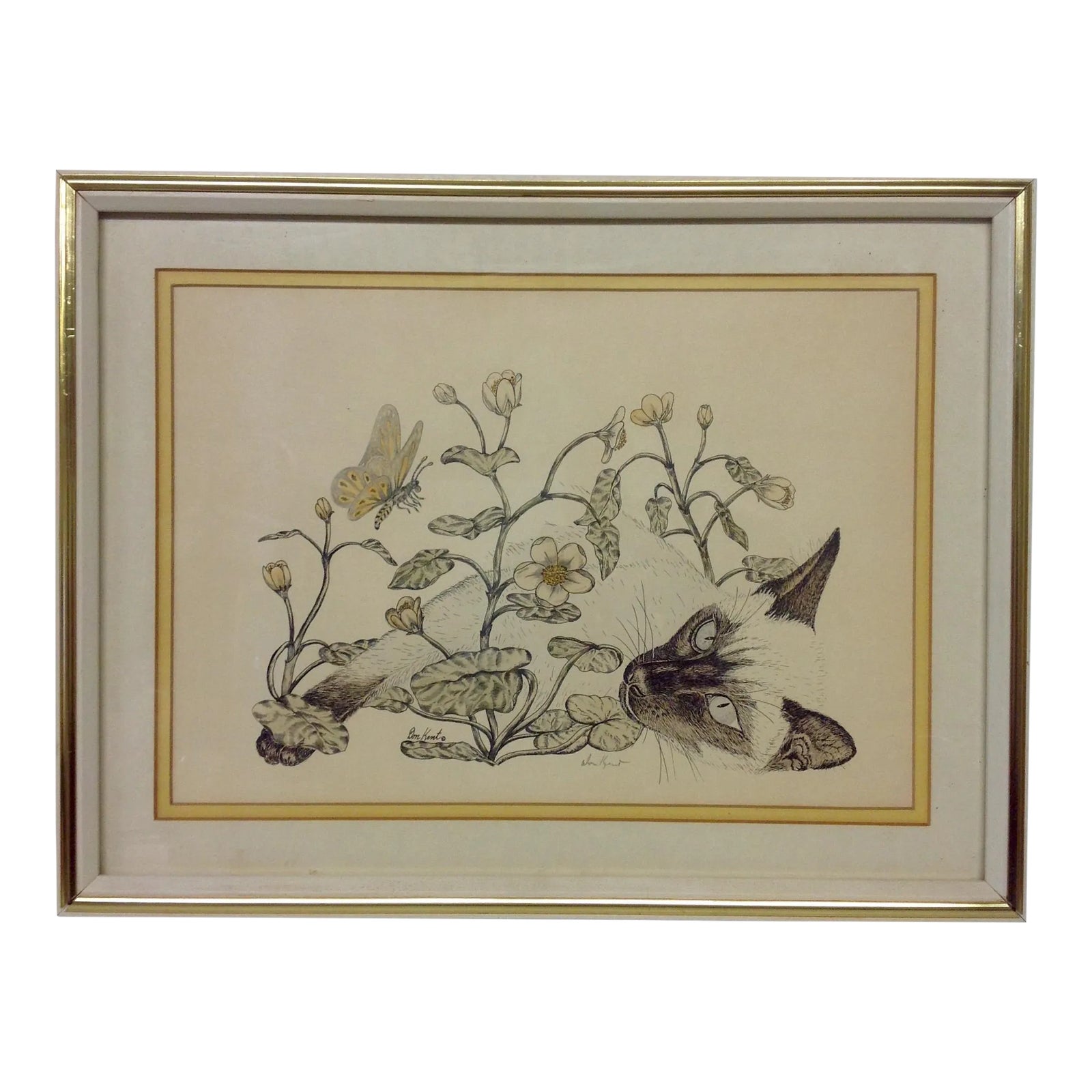 Siamese Cat Lithograph by Don Kent | Chairish