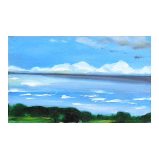 Sky VIII - Blue Abstract Landscape Oil Original Artwork by Bettina ...