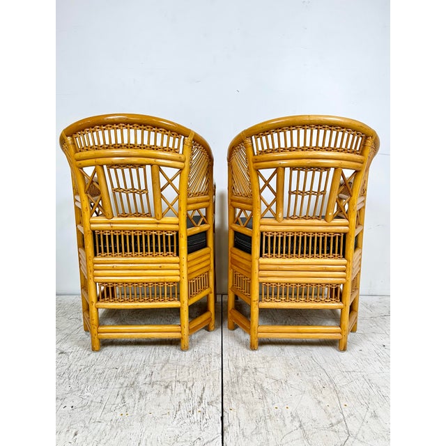 Vintage Rattan Brighton Style Chairs- a Pair | Chairish