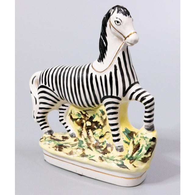 Antique English Staffordshire Zebra Figurine | Chairish