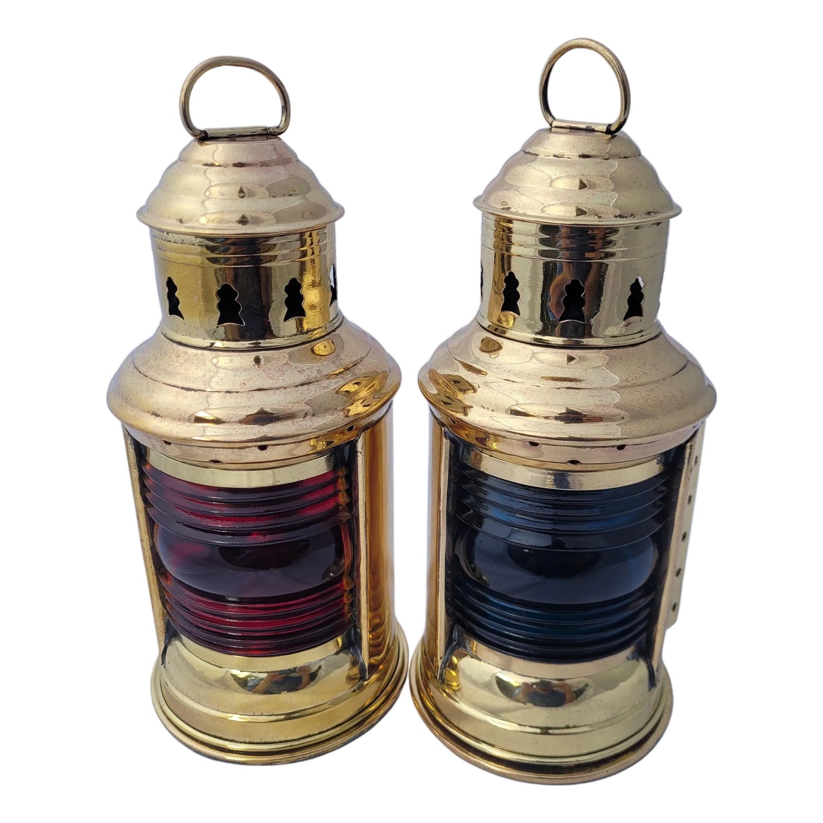 Pair of Port and Starboard Boat Lanterns | Chairish