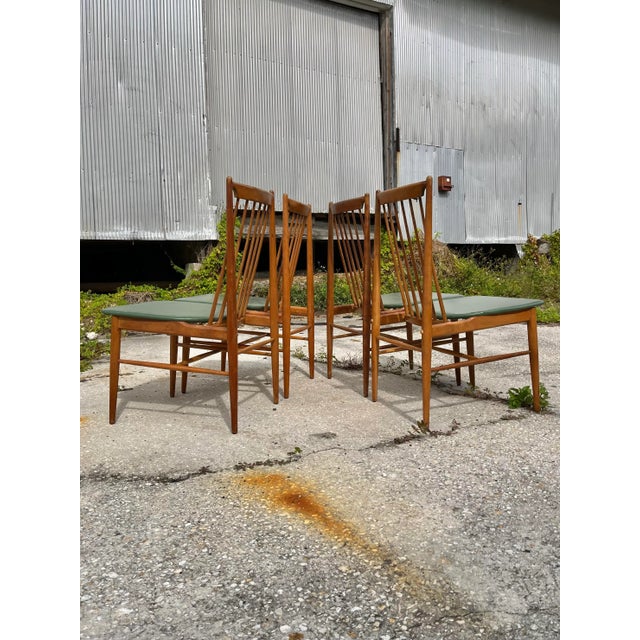 Vintage Leaning Spindle Railback Dining Chairs in the Style of Ann ...