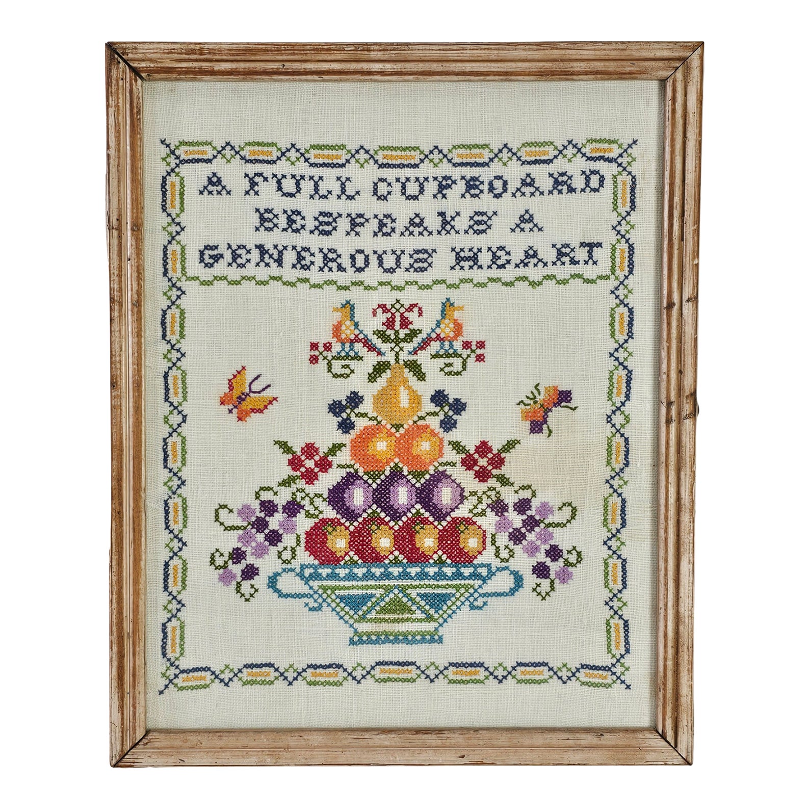 Cross Stitch Cupboard " a Full Cupboard Bespeaks a Generous Heart" 15 ...