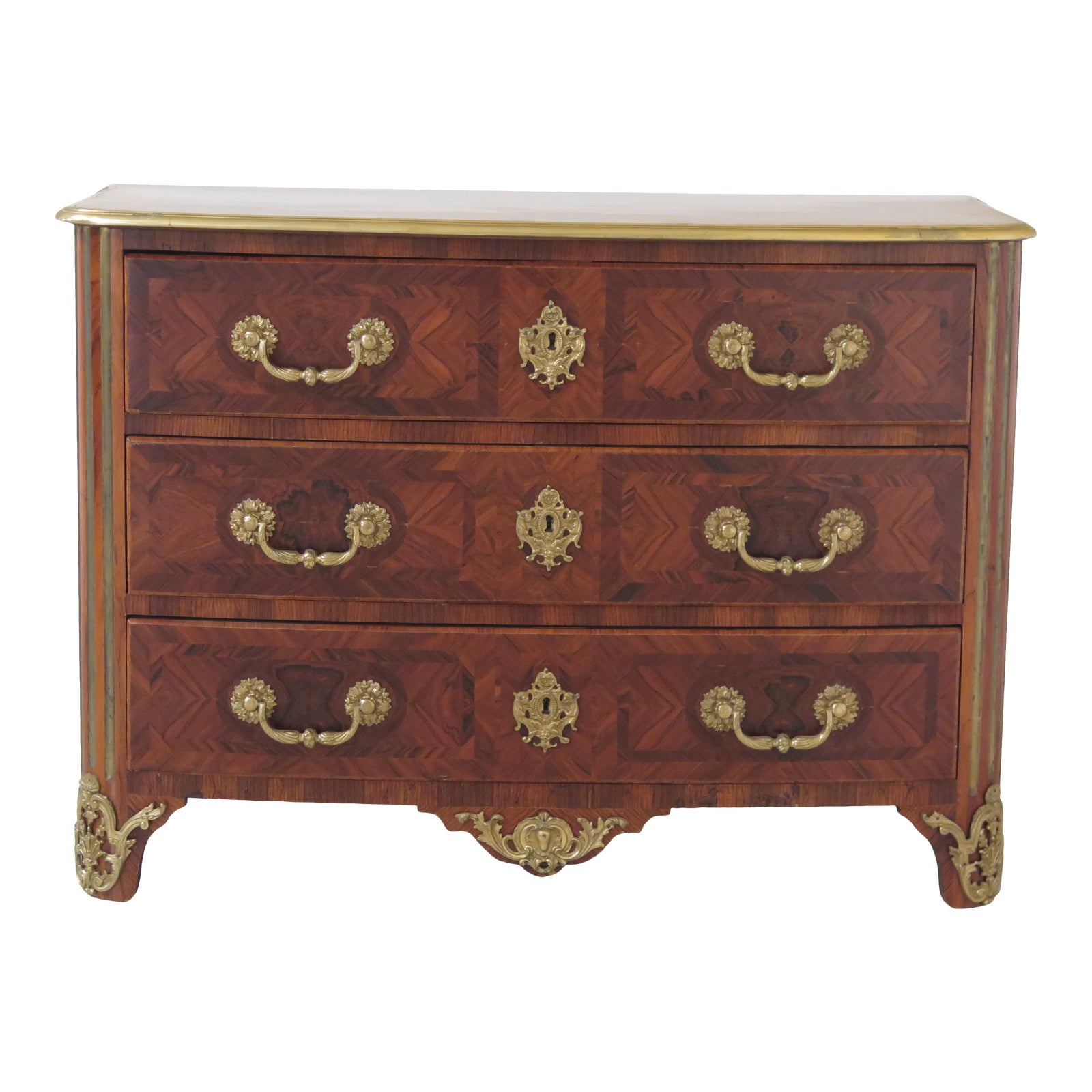 Vintage French Regency 3 Drawer Rosewood Commode | Chairish