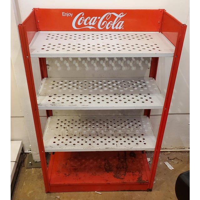Vintage 80s Metal Coca Cola Four Tier Shelf | Chairish