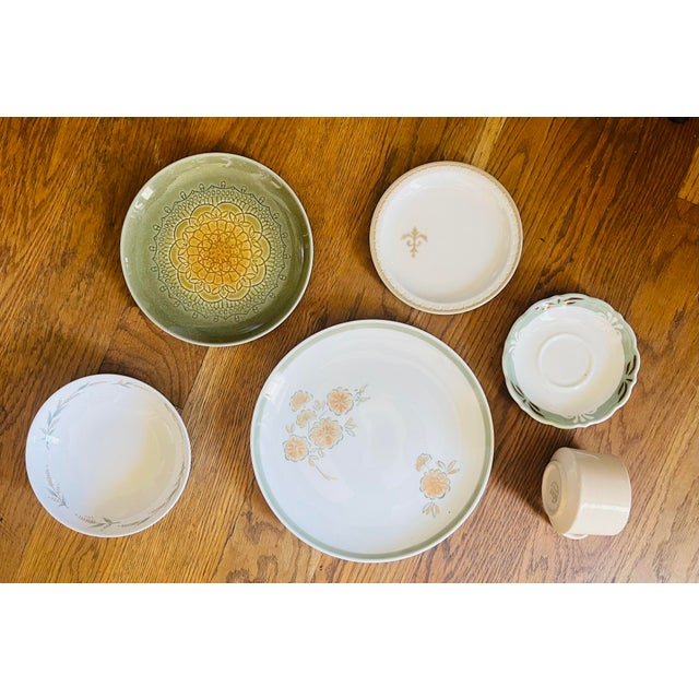 Mismatched 6 Piece Restaurant Ware Vintage Place Setting | Chairish