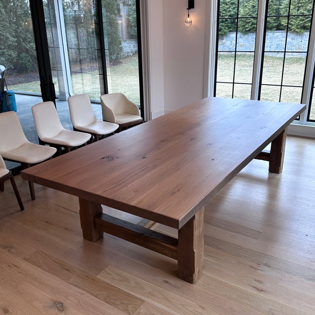 Extra Large Handcrafted Trestle Table | Chairish