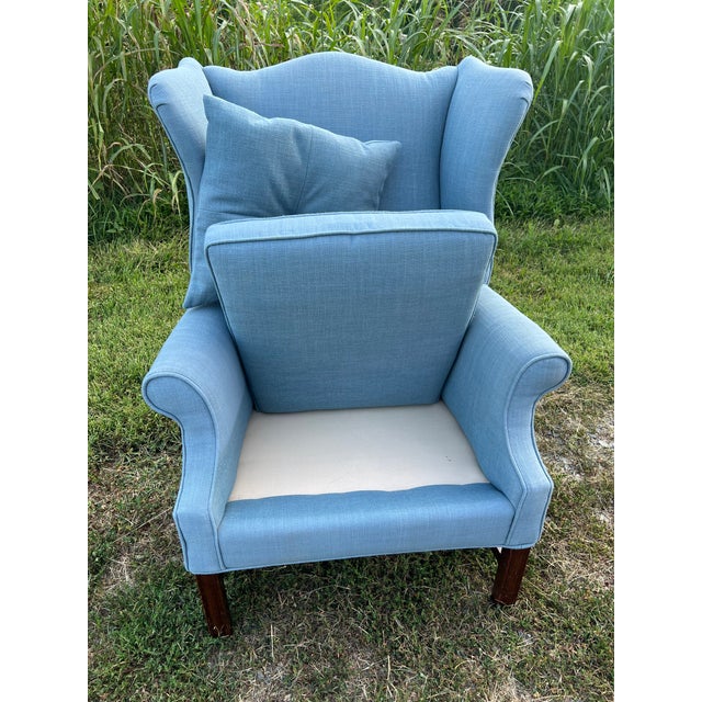 Federal Style Antique Mahogany Wingback Chairs- a Pair | Chairish