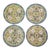 Chinese Yellow Mun Shou Lunch Plates 8" Set of 4 | Chairish