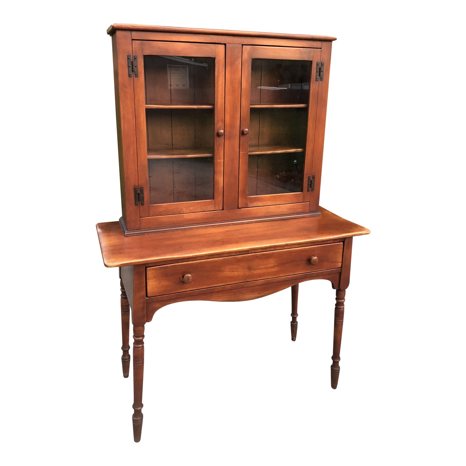 Antique Cushman Colonial Farmhouse Table/Hutch - 2 Pieces | Chairish