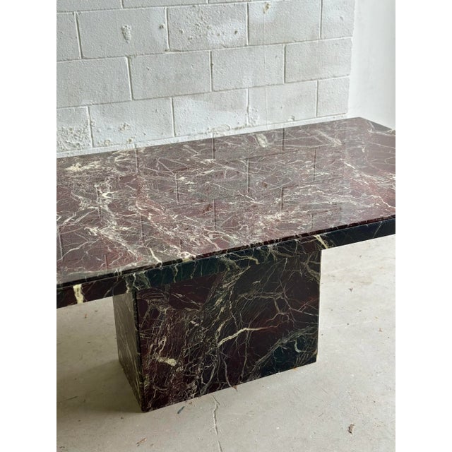 1970s Italian Rosso Levanto Red Marble Stone Rectangular Pedestal ...