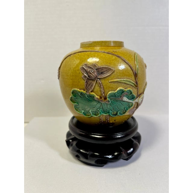 Antique 19th Century Chinese Wang Bing Rong Lotus & Crane Porcelain ...